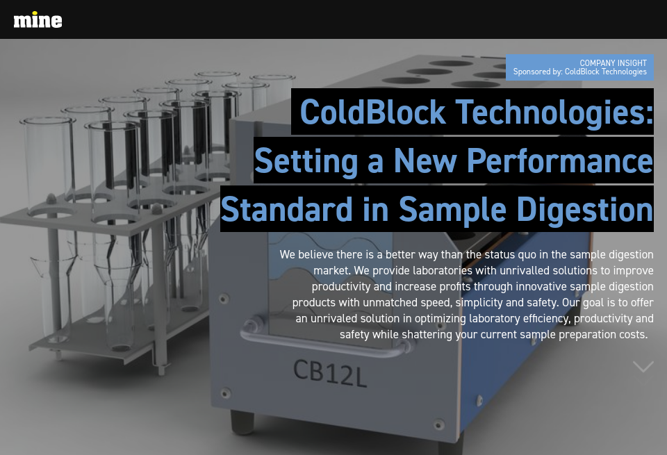 ColdBlock Technologies Company Insight - Mine Magazine | Issue 78 | March 2019