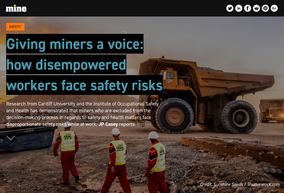 Giving miners a voice: how disempowered workers face safety risks ...