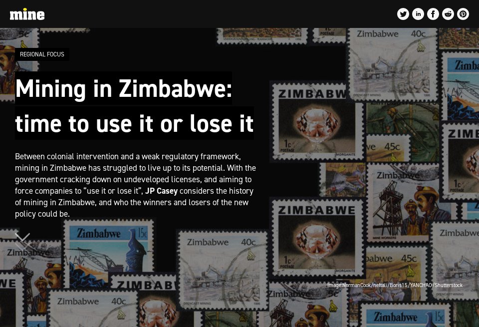 Mining in Zimbabwe: time to use it or lose it - Mine | Issue 90 | March ...