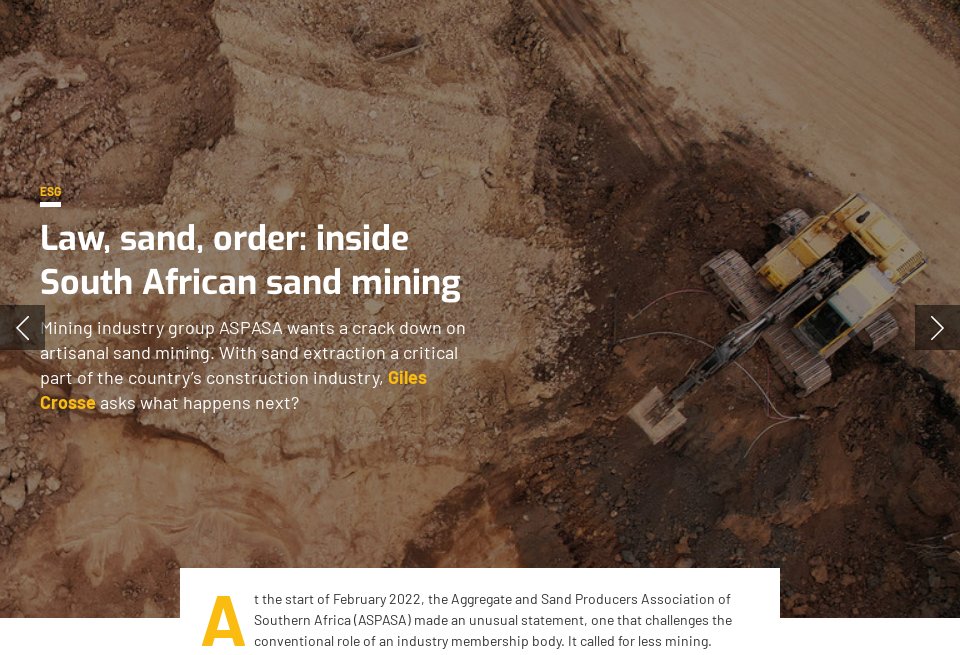 Law, sand, order: inside South African sand mining - Mine | Issue 114 ...