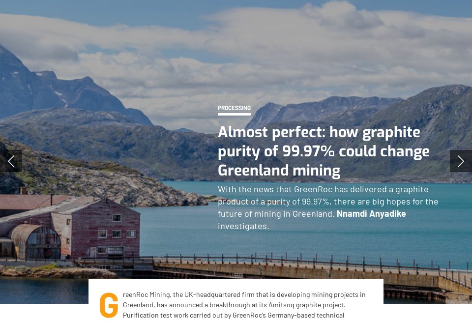 Almost perfect: how graphite purity of 99.97% could change Greenland ...