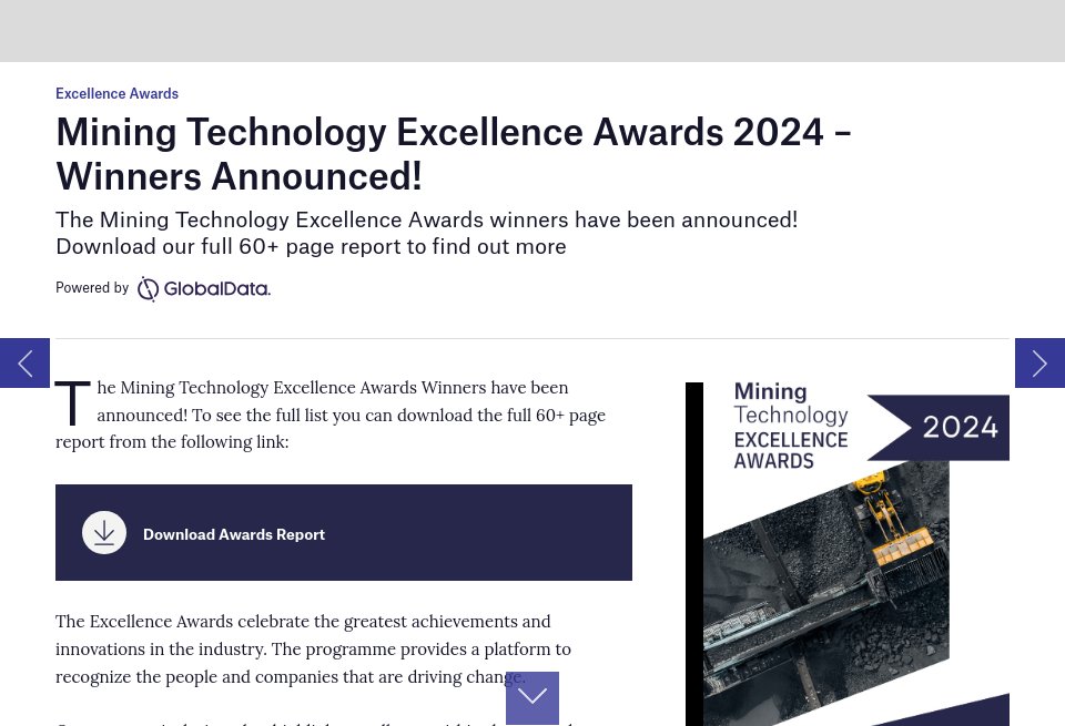 Mining technology excellence awards 2024 winners - Mine | Issue 150 | March 2025