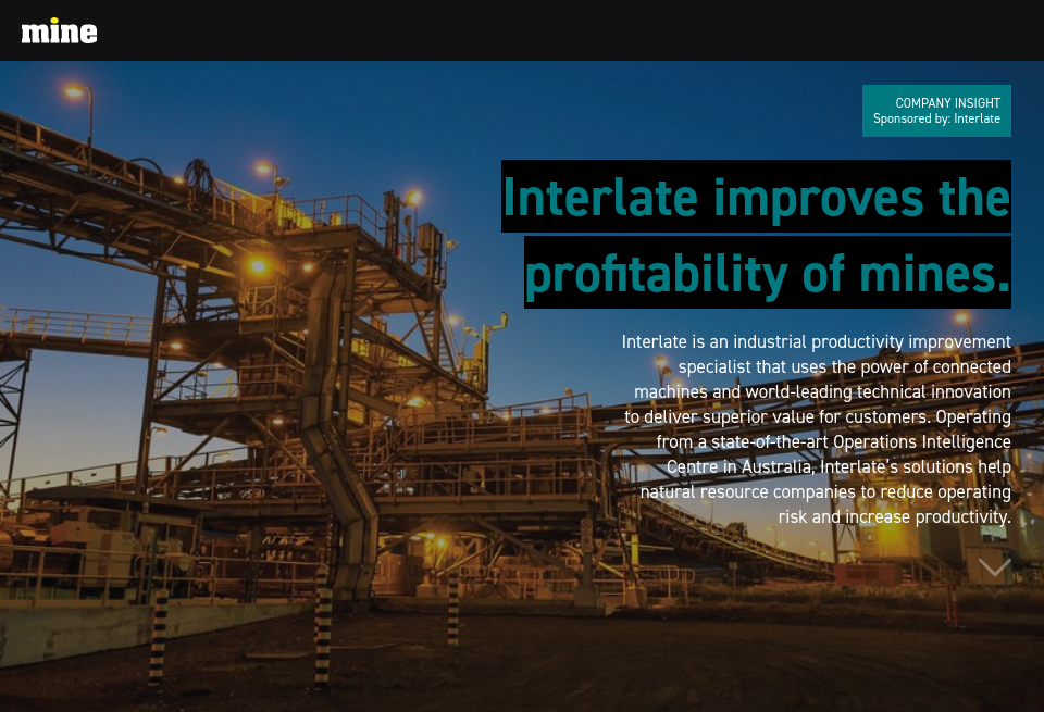 Interlate Company Insight - Mine Magazine | Issue 80 | May 2019