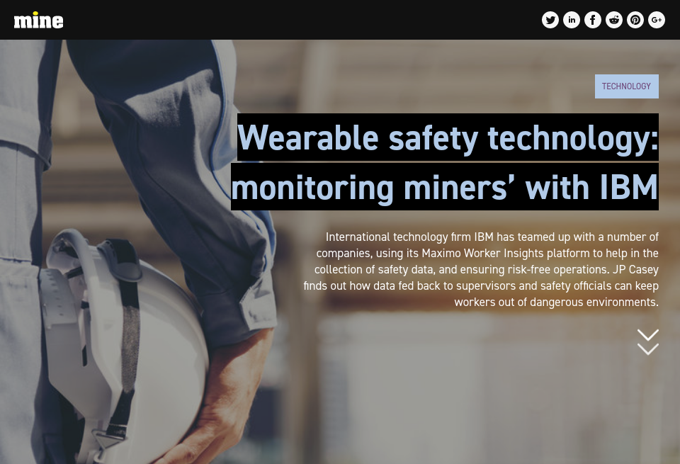 Wearable safety technology: monitoring miners’ with IBM - Mine Magazine ...