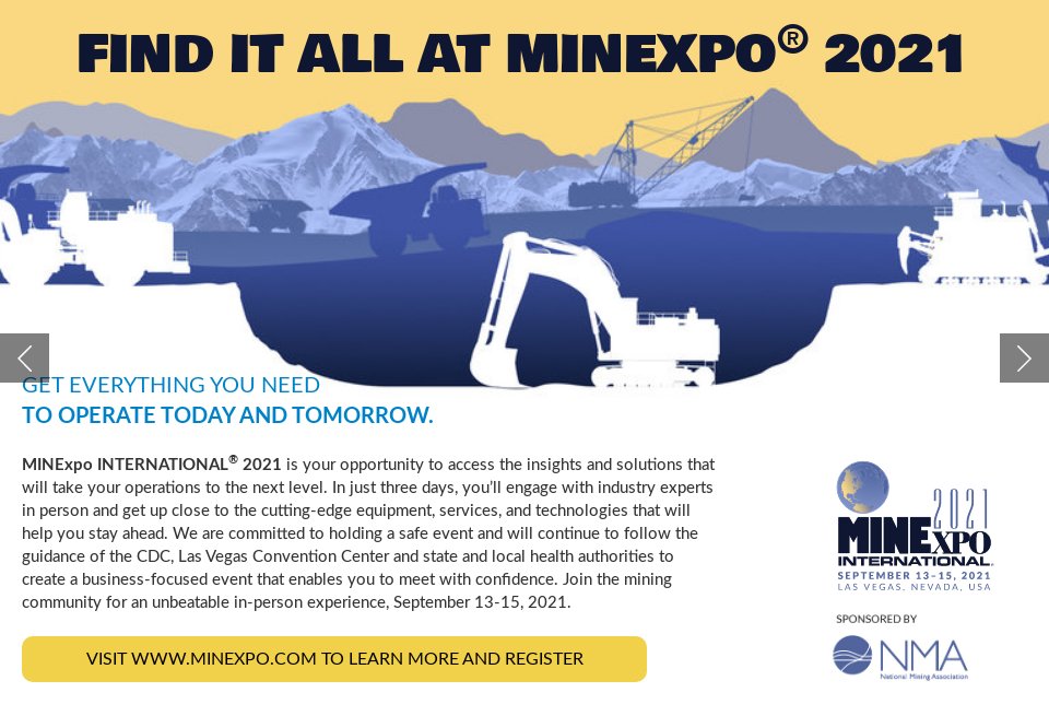MINExpo 2021 - Mine | Issue 104 | May 2021