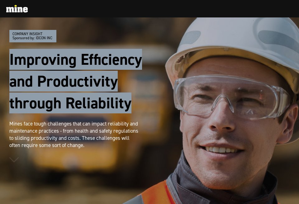 IDCON Company Insight - Mine | Issue 98 | November 2020