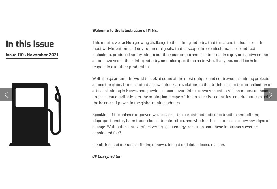 In this issue - Mine | Issue 110 | November 2021