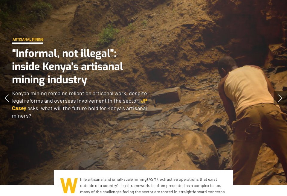 “Informal, not illegal”: inside Kenya’s artisanal mining industry ...