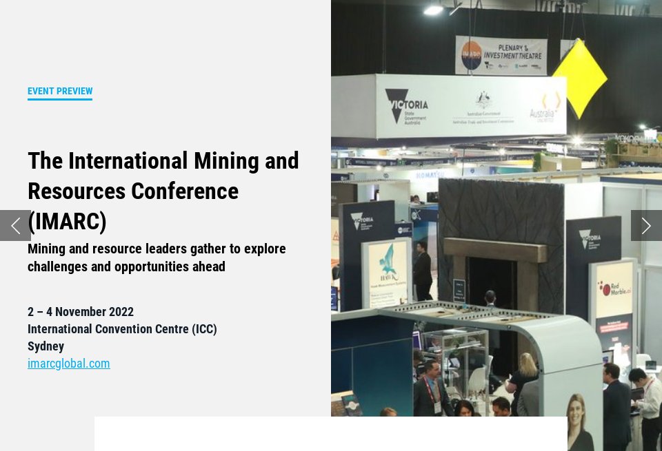 Event: IMARC - Mine | Issue 122 | November 2022