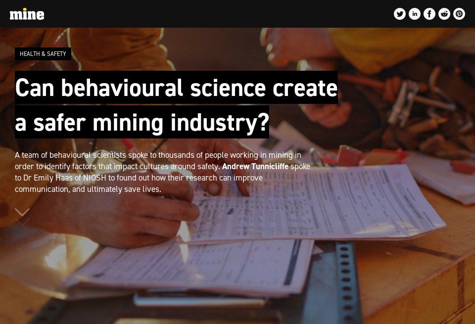 Can behavioural science create a safer mining industry? - Mine | Issue ...