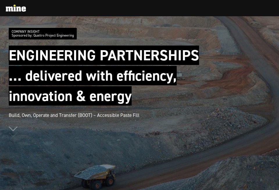 Quattro Project Engineering Company Insight - Mine | Issue 85 | October ...