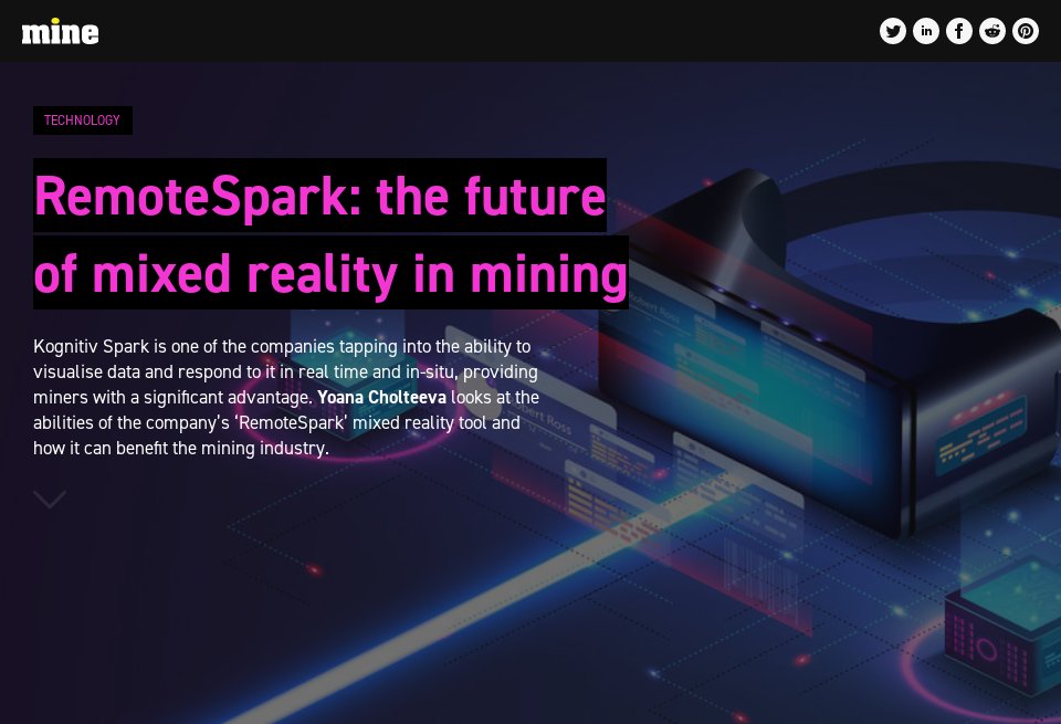 RemoteSpark: the future of mixed reality in mining - Mine | Issue 97 ...