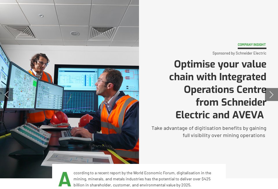 Schneider Electric Company Insight - Mine | Issue 109 | October 2021