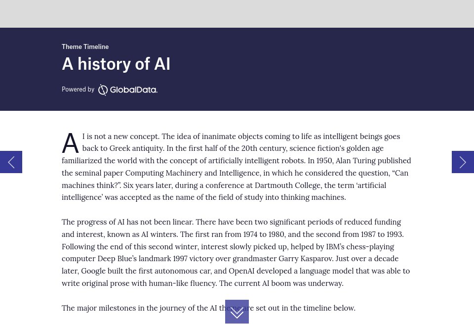 Timeline: a history of AI - Mine | Issue 145 | October 2024