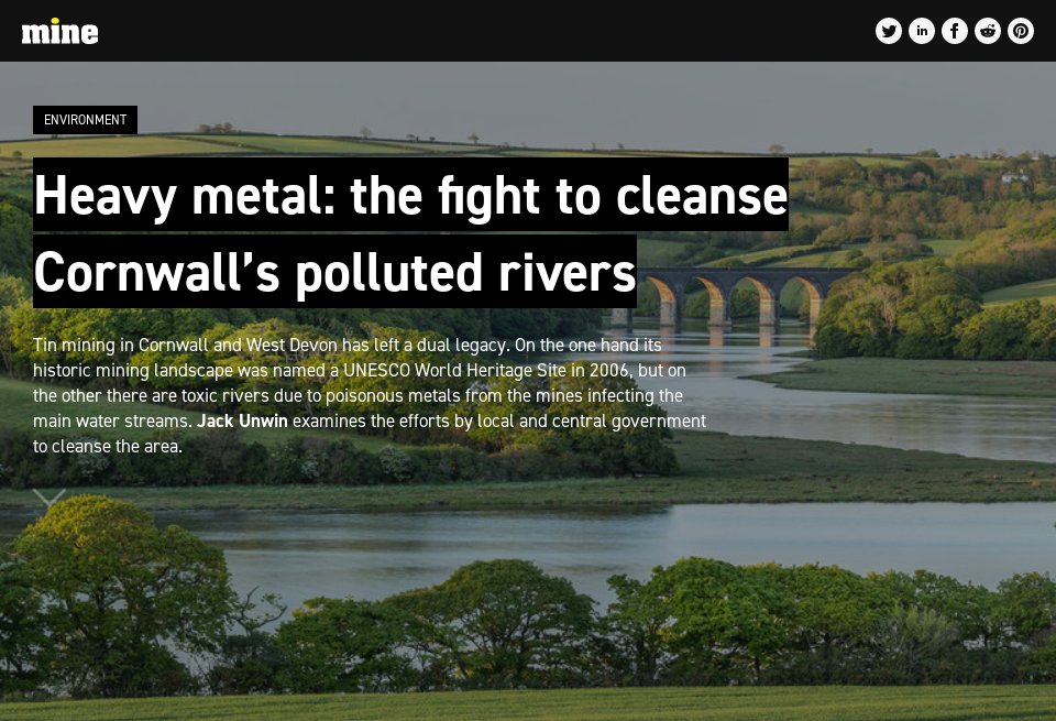 Heavy metal: the fight to cleanse Cornwall’s polluted rivers - Mine ...