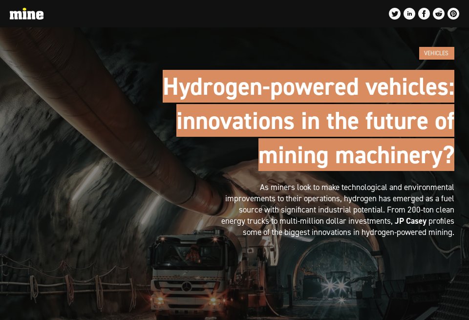 Hydrogen-powered vehicles: innovations in the future of mining ...