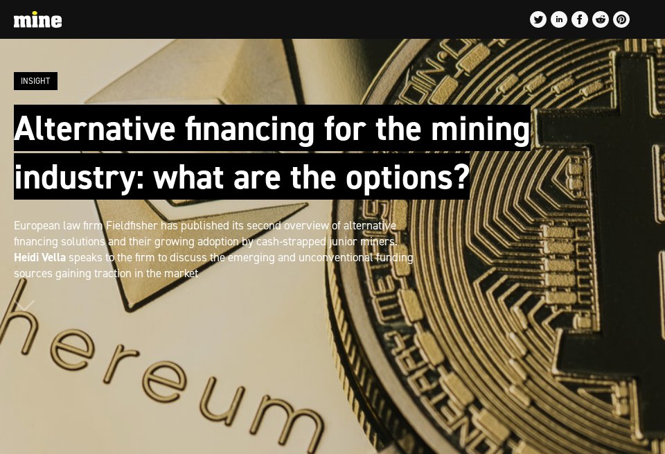 Alternative financing for the mining industry: what are the options ...