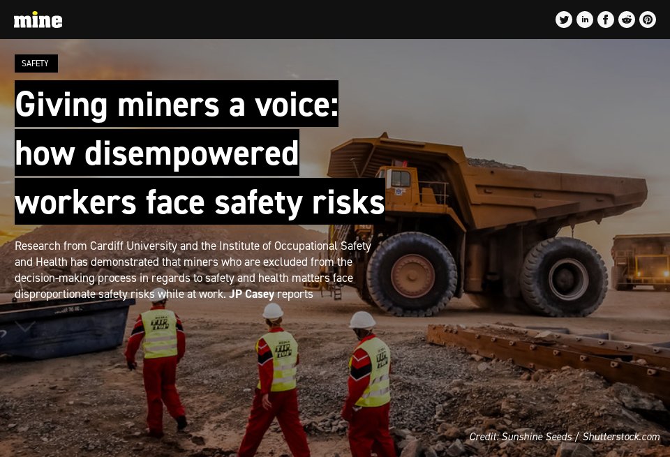 Giving miners a voice: how disempowered workers face safety risks ...