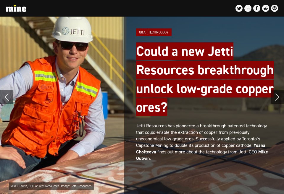 Q&A: Could a new Jetti Resources breakthrough unlock low-grade copper ores? - Mine Magazine ...