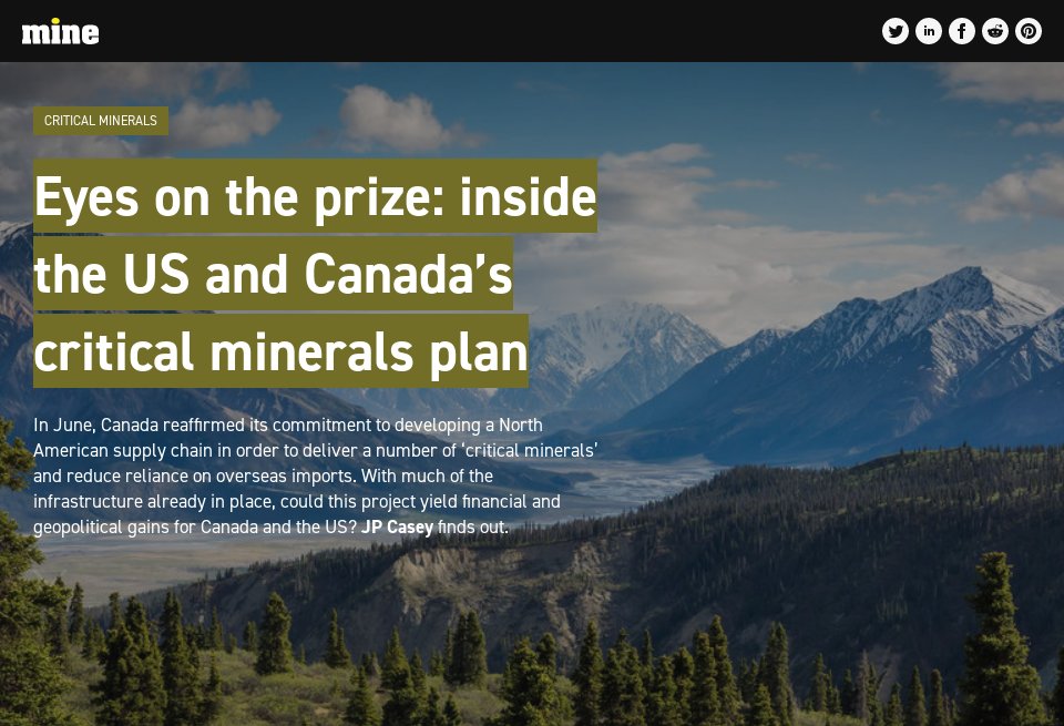 Eyes on the prize: inside the US and Canada’s critical minerals plan ...