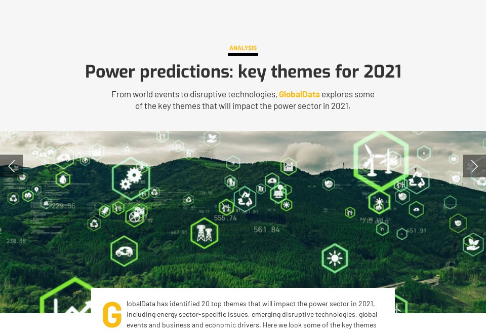 Power predictions: key themes for 2021 - Special Report | The energy ...